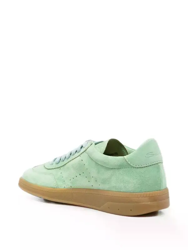 Santoni Perforated-detail Suede Sneakers