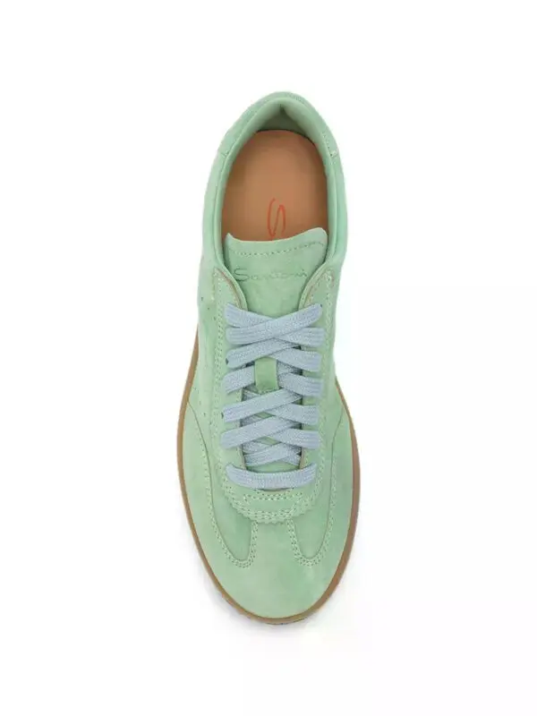 Santoni Perforated-detail Suede Sneakers