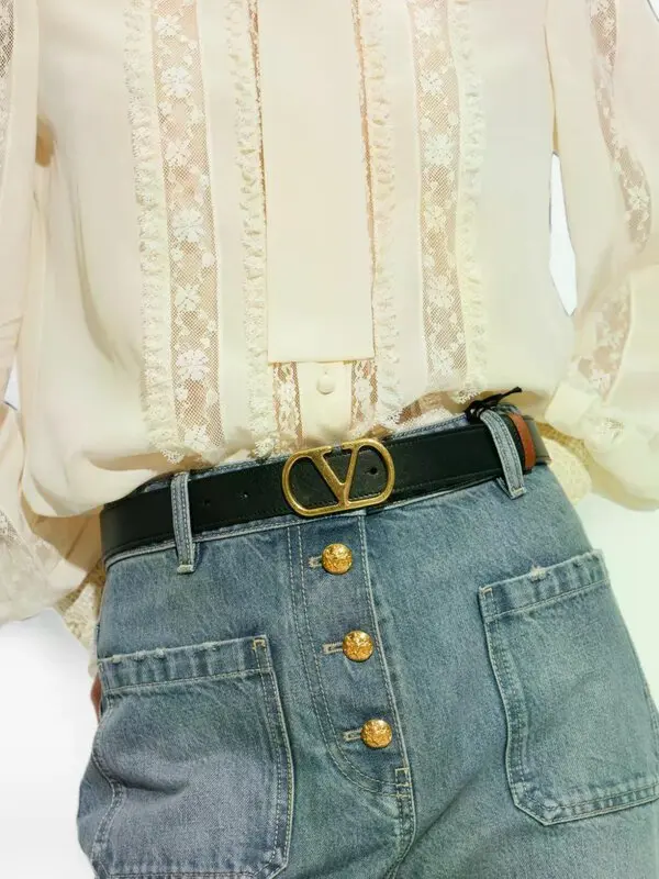 Valentino Garavani Vlogo Leather Belt