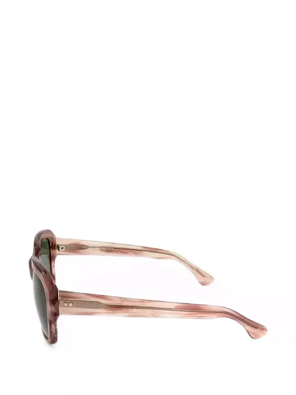 Linda Farrow X Dries Van Noten Marbled-effect Square-frame Sunglasses