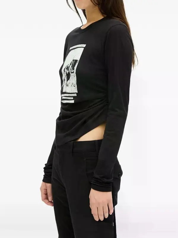 ANN DEMEULEMEESTER Dot Ruched T-shirt