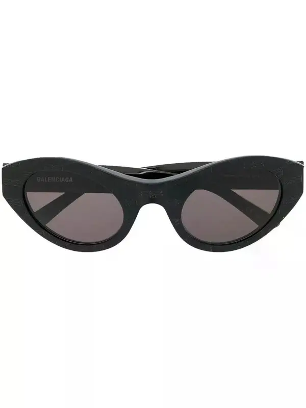 Balenciaga Logo-embossed Round-frame Sunglasses