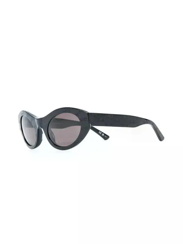 Balenciaga Logo-embossed Round-frame Sunglasses