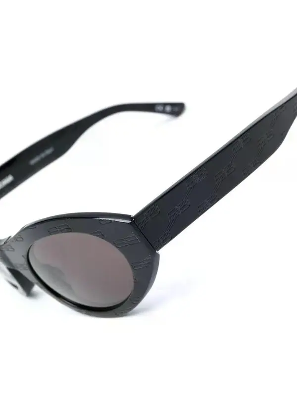 Balenciaga Logo-embossed Round-frame Sunglasses