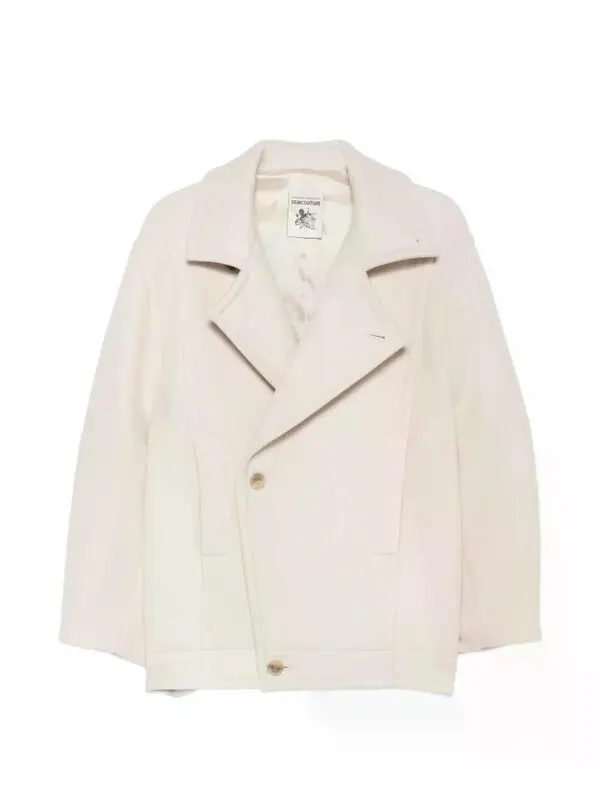 SEMICOUTURE Button-fastening Oversized Coat - Neutrals