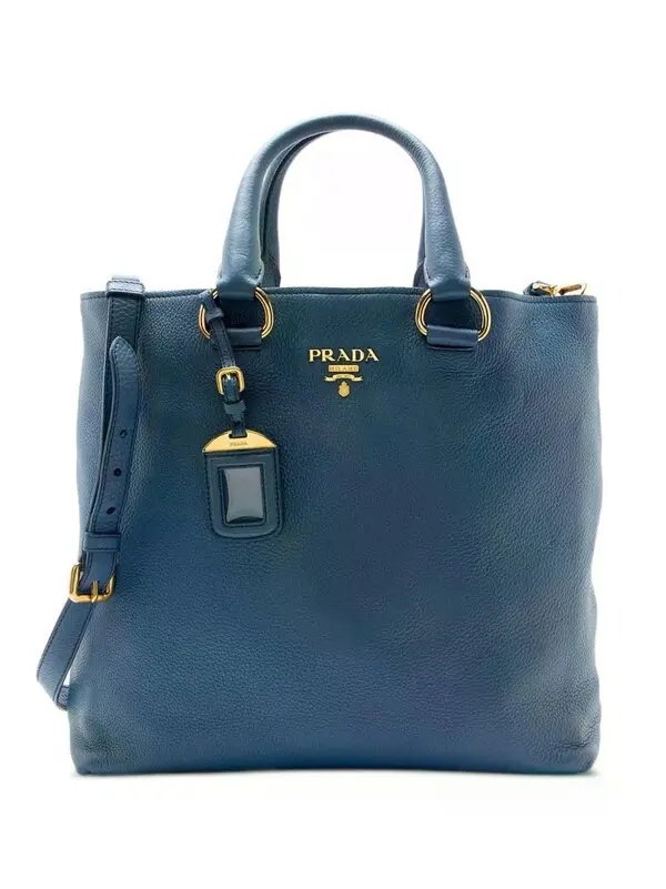 Prada Vitello Phenix Tote Bag - Blue
