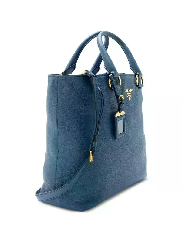 Prada Vitello Phenix Tote Bag - Blue