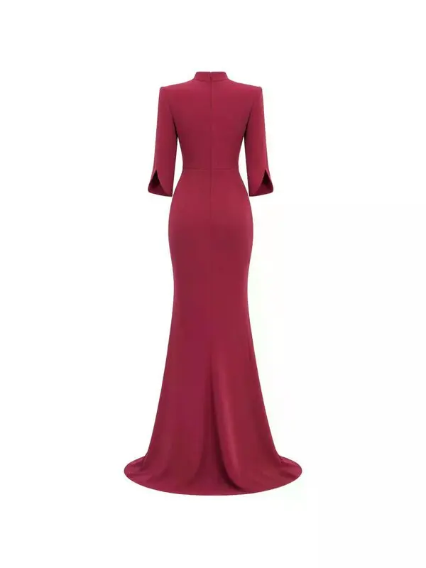 Badgley Mischka V-neck Maxi Gown