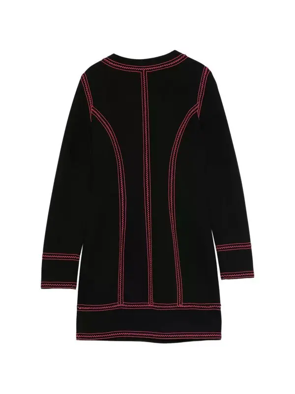 Jeremy Scott 2010 Contrast-stitch Zip-up Midi Dress