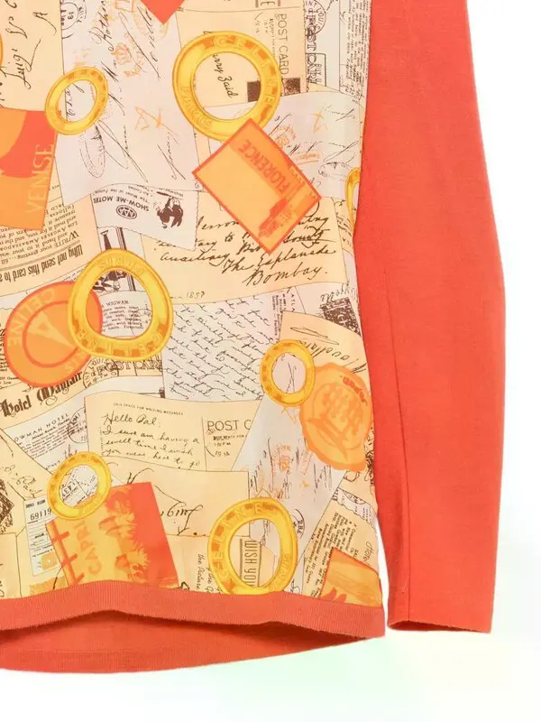 Celine 2000s Postcard-print Silk Sweater
