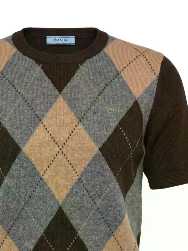 Prada Argyle-knit Sweater
