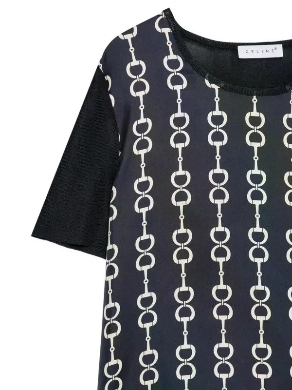 Celine 2000 Chain-link Silk T-shirt