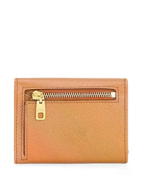 Dolce & Gabbana Dauphine Logo-plaque Pebbled-leather Wallet - Brown