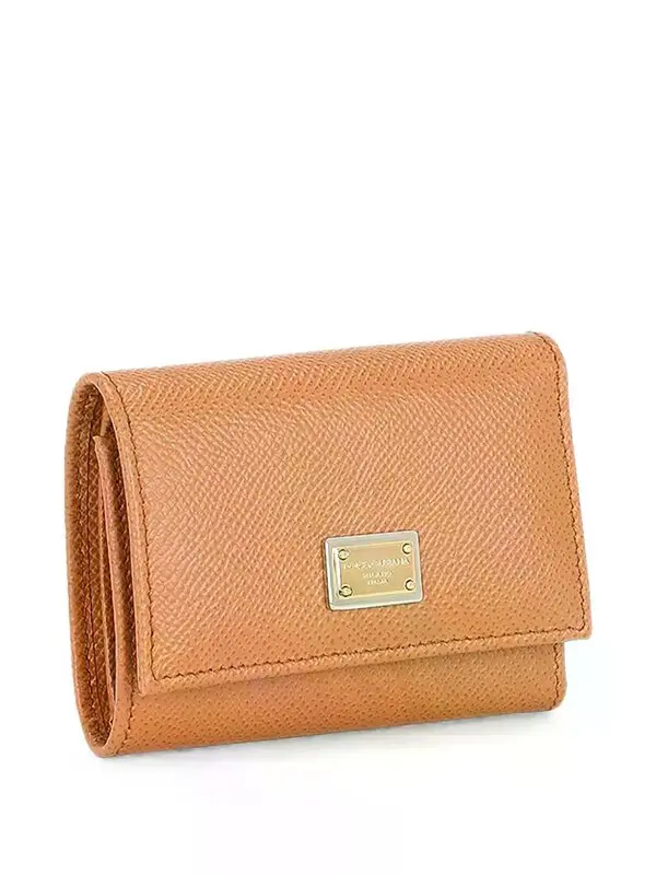 Dolce & Gabbana Dauphine Logo-plaque Pebbled-leather Wallet