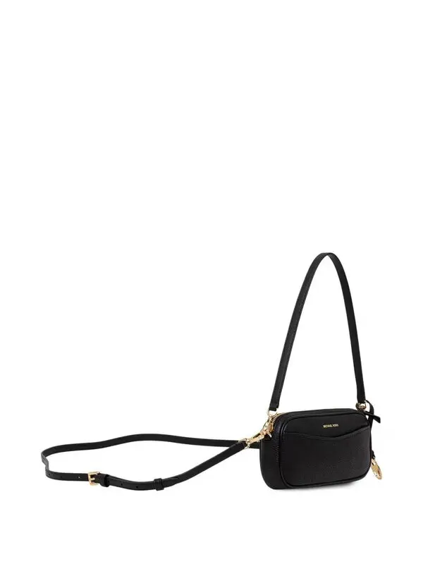 Michael Kors Logo-plaque Pebbled-leather Shoulder Bag - Black