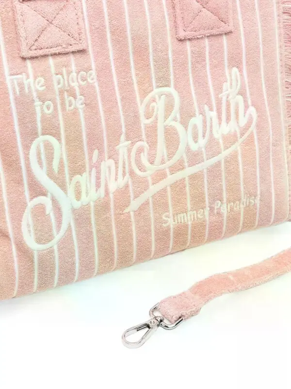 MC2 SAINT BARTH Fringed Striped Beach Bag