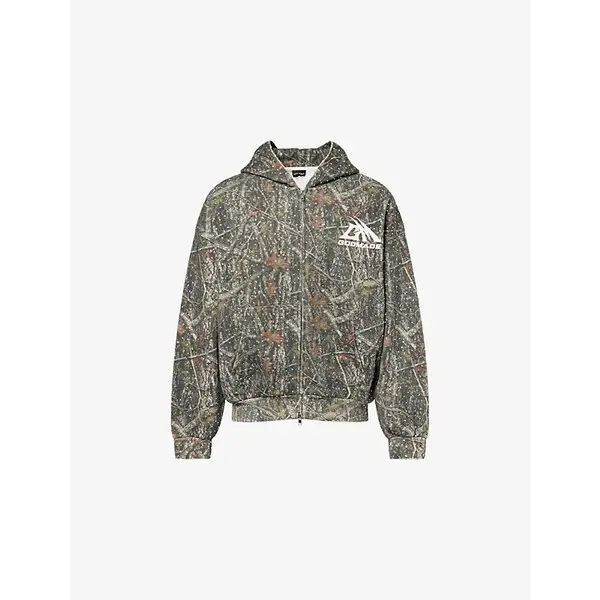 GODMADE Rhinestone Cotton Hoodie - Camo