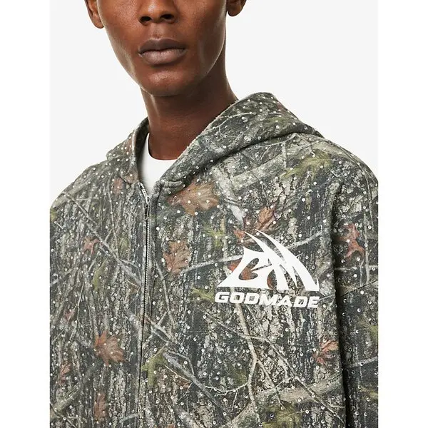GODMADE Rhinestone Cotton Hoodie