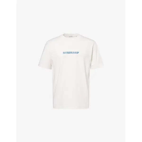 Burberry Heritage Logo Cotton-jersey T-shirt - Chalk