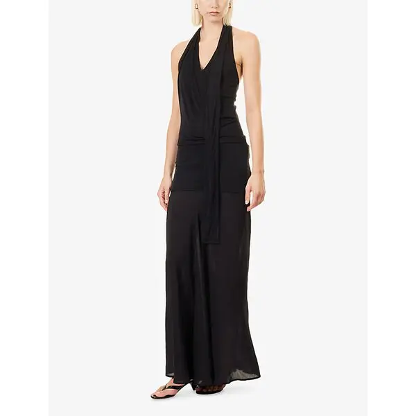 BELLE ANNA Halterneck Duo Wool-blend Top