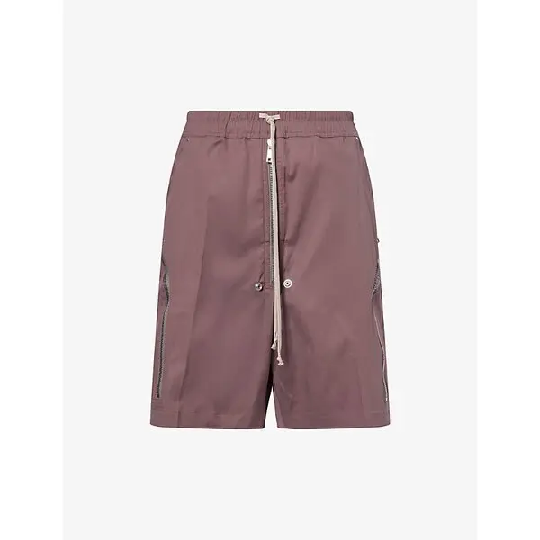 Rick Owens Bauhaus Zip Cotton Shorts - Grape