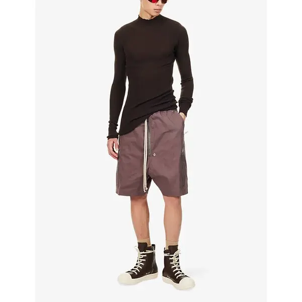 Rick Owens Bauhaus Zip Cotton Shorts