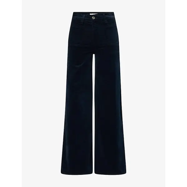 FRAME Palazzo Wide-leg Cotton-blend Corduroy Trousers - Navy