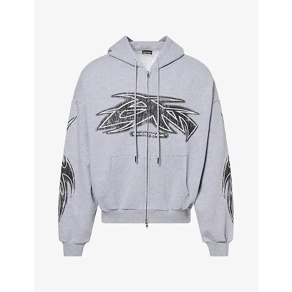 GODMADE Vivid Logo-print Cotton Hoodie - Grey