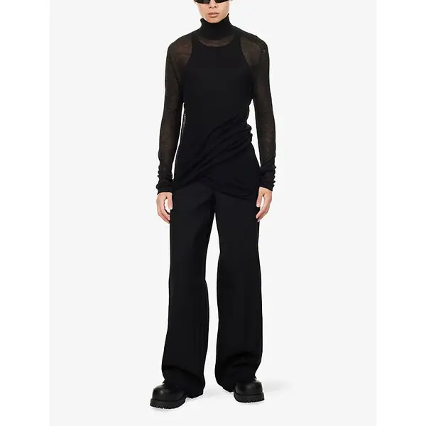 Rick Owens Wide-leg Work Wool Trousers