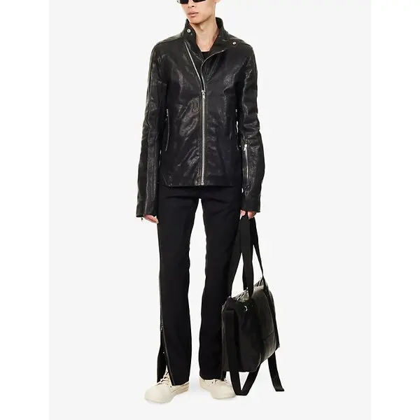 Rick Owens Release Zip-pocket Leather Jacket