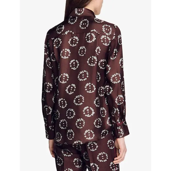 Sandro Floral-print Silk Shirt