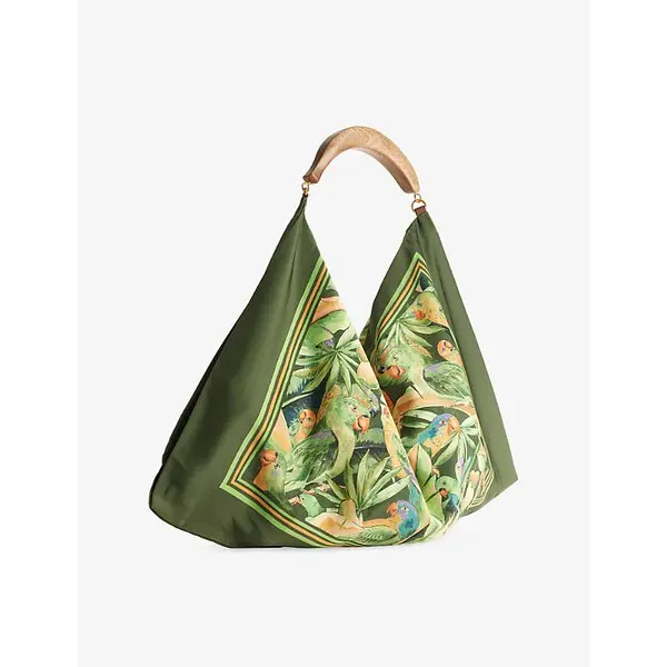 Farm Rio Nature Medium Scarf Satin Shoulder Bag