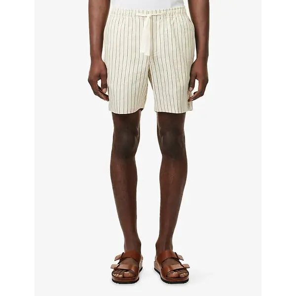 Orlebar Brown Alex Striped Linen-and-cotton Shorts