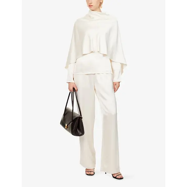 ROHE FRAMES Caped Long-sleeve Satin Top