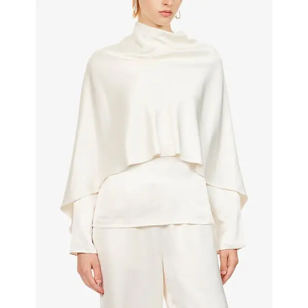 ROHE FRAMES Caped Long-sleeve Satin Top