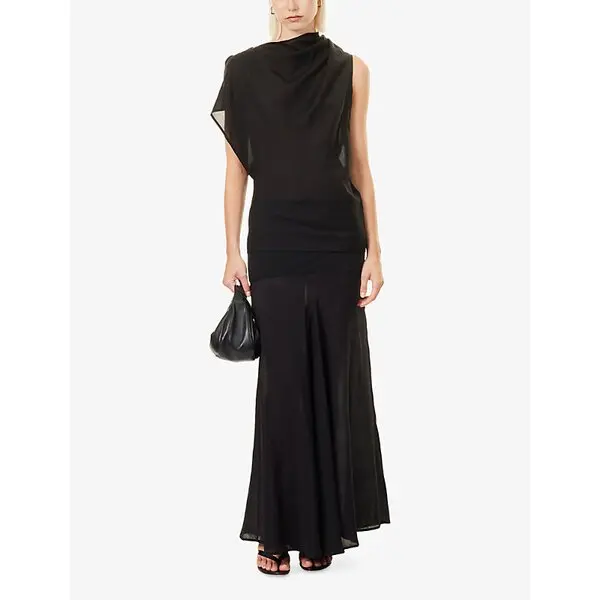 BELLE ANNA Asymmetric Woven Top