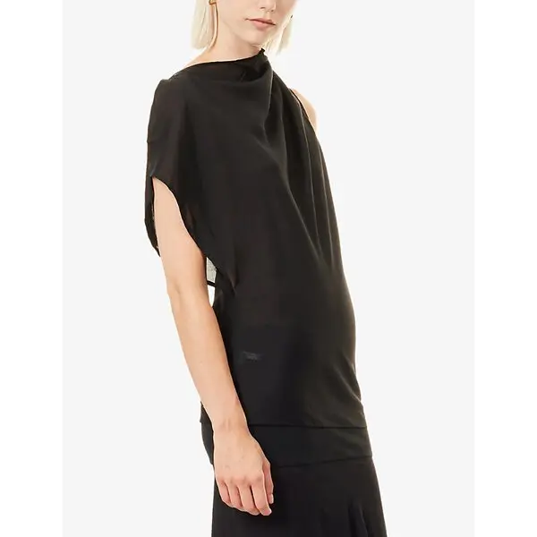 BELLE ANNA Asymmetric Woven Top
