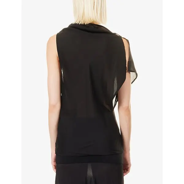 BELLE ANNA Asymmetric Woven Top