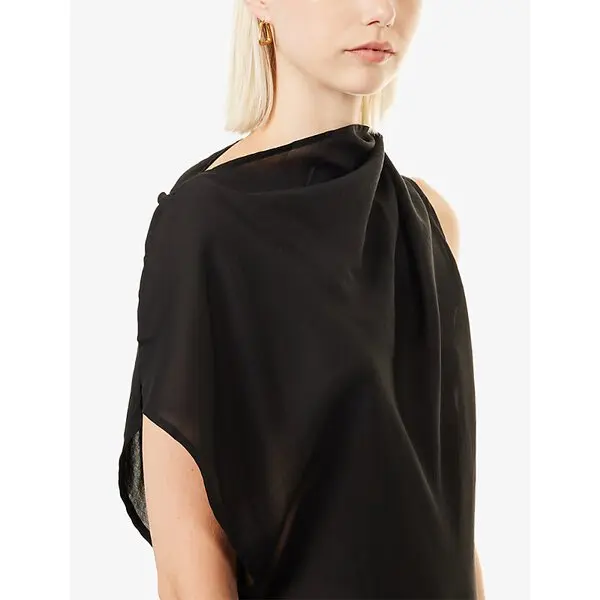 BELLE ANNA Asymmetric Woven Top