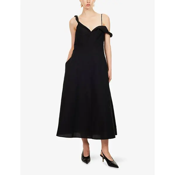 ROHE FRAMES Twisted Off-shoulder Cotton-blend Dress