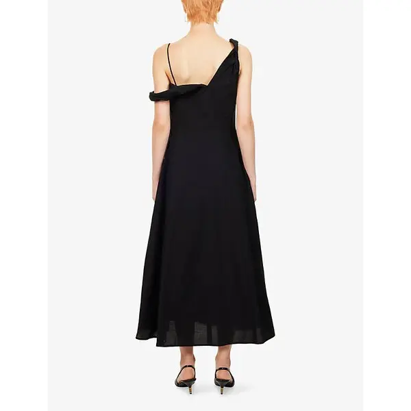 ROHE FRAMES Twisted Off-shoulder Cotton-blend Dress