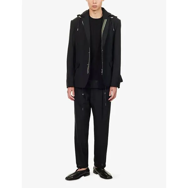 Sacai Detachable-hood Notch-lapel Woven Jacket