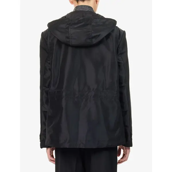 Sacai Detachable-hood Notch-lapel Woven Jacket