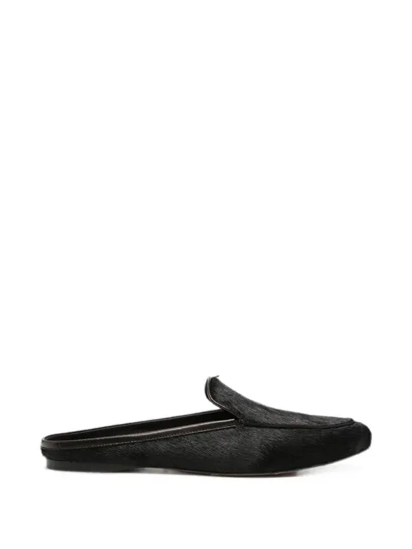 FORTE_FORTE Ponyskin Loafers - Black