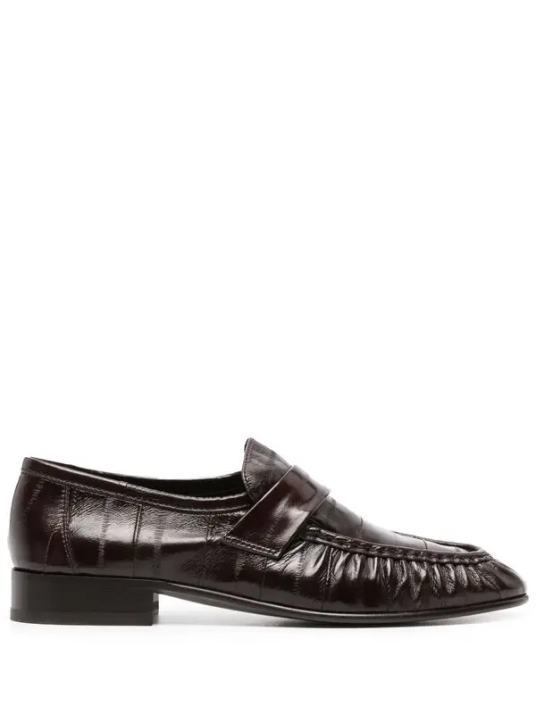THE ROW Soft Leather Loafers - Brown