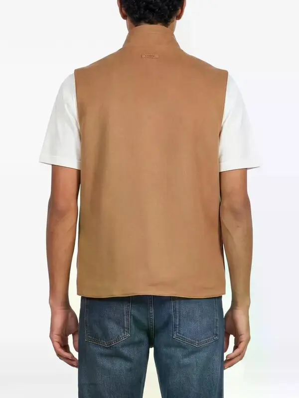 LARDINI Zip-up High-neck Gilet