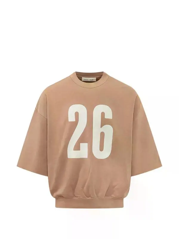 Fear Of God 3/4-sleeve Crew-neck Top With Graphic Detail