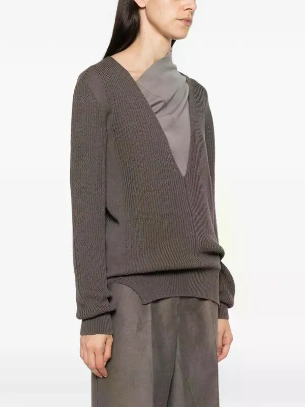 Rick Owens V-neck Ribbed-knit Sweater