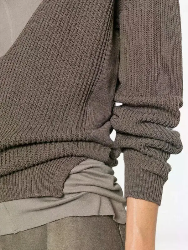 Rick Owens V-neck Ribbed-knit Sweater