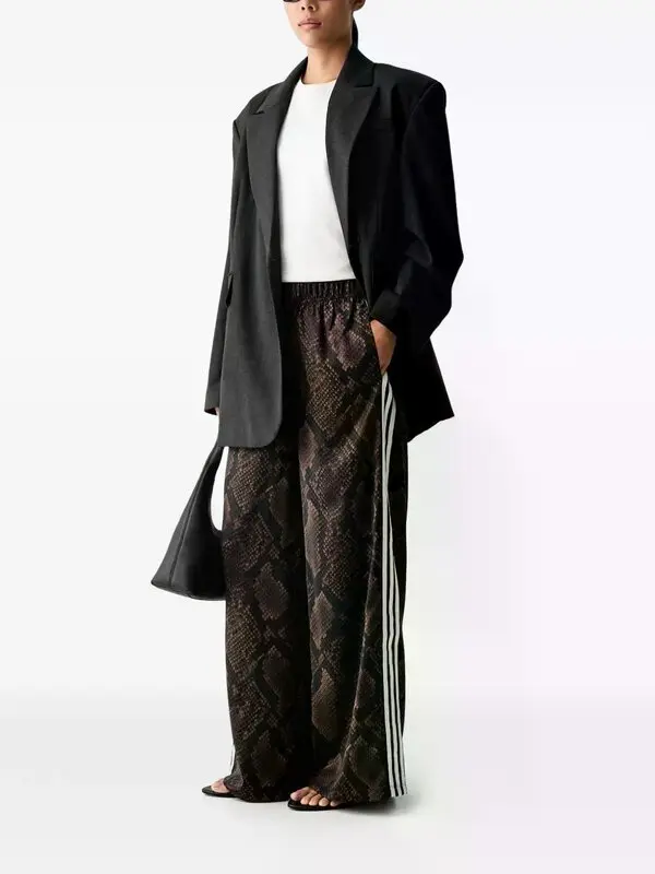 Adidas Satin Snake-print Wide-leg Track Pants